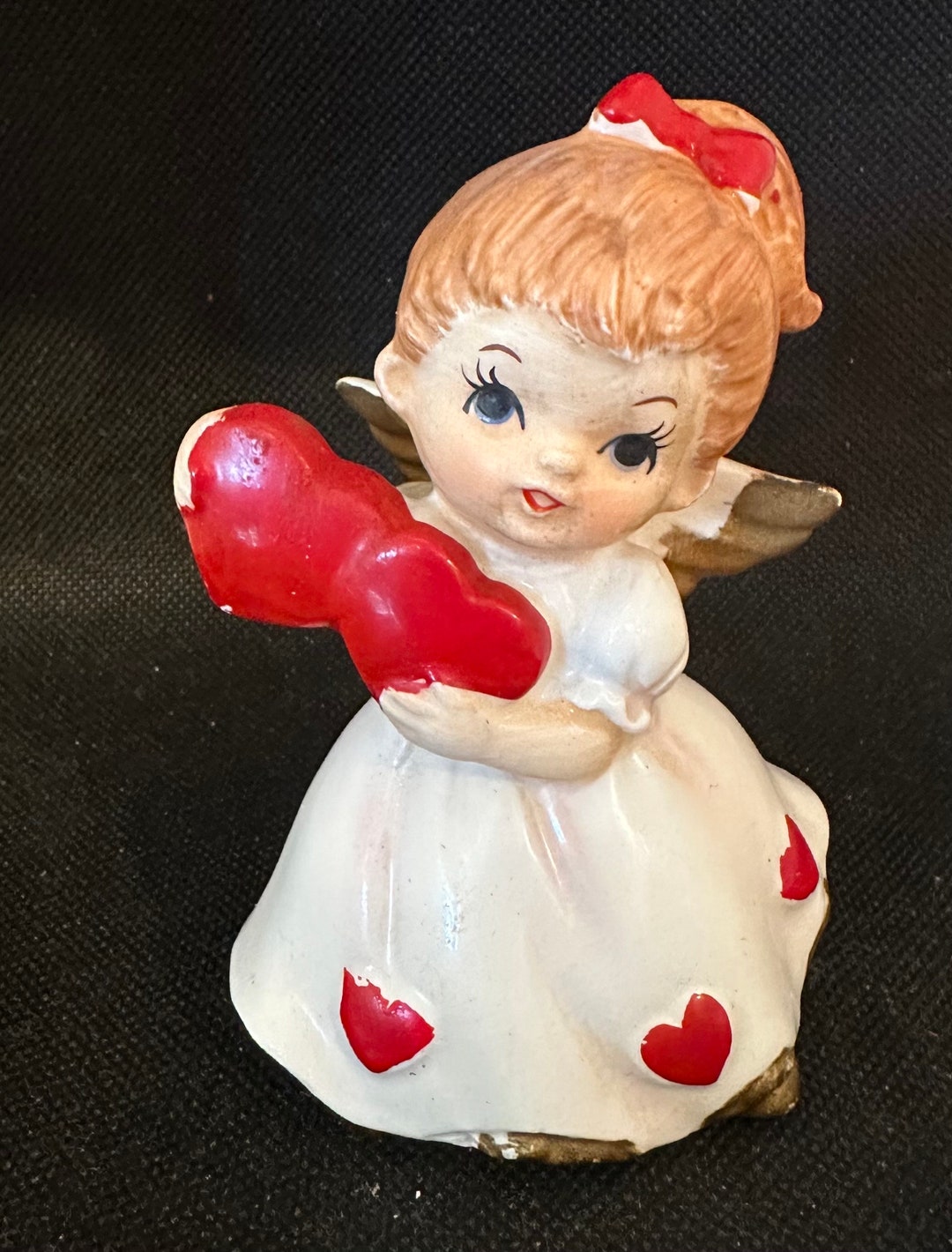 Vintage Lefton Valentine Angel Girls Holding Hearts 7699, What a Cutie ...
