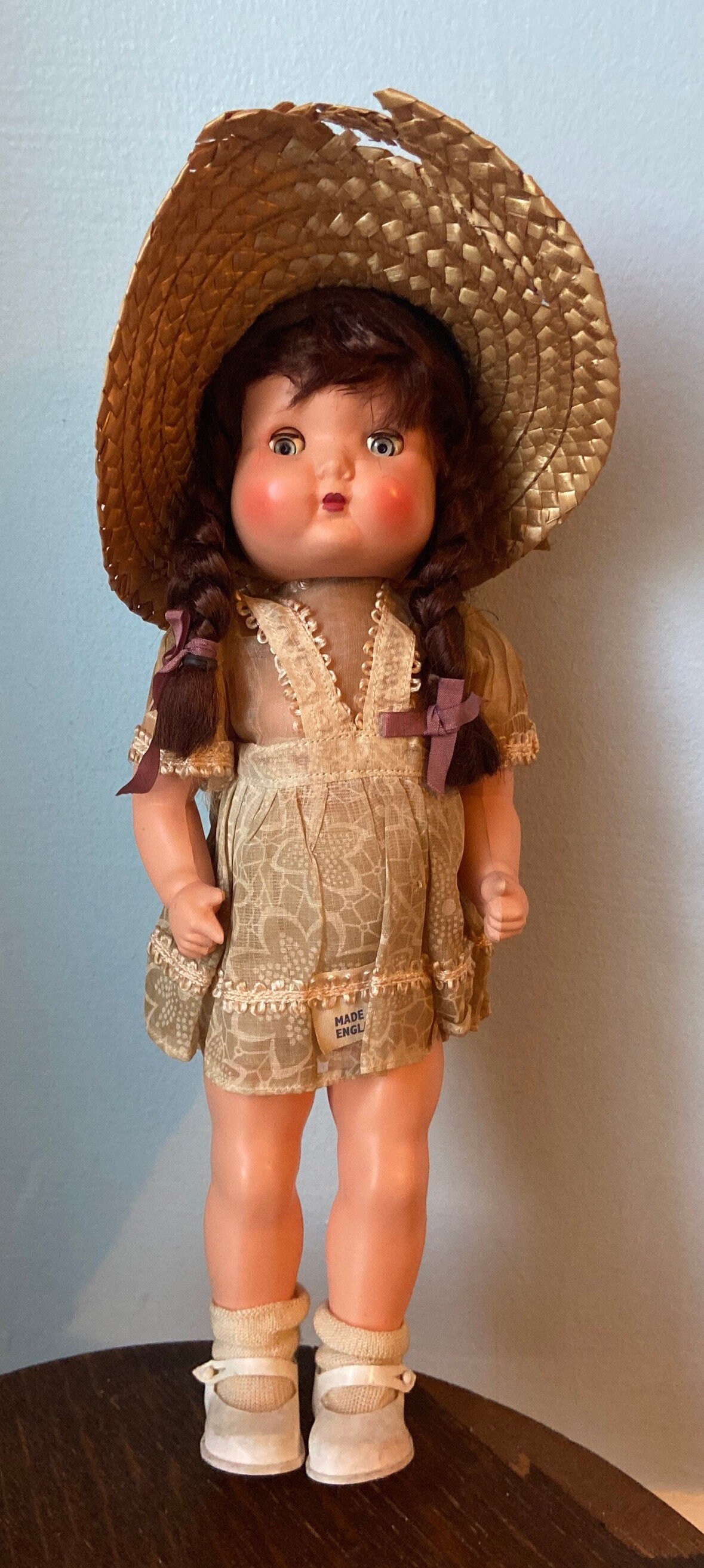 Vintage 1950's Roddy Walker With Hat, Dress, Undies, Socks, and Shoes ...