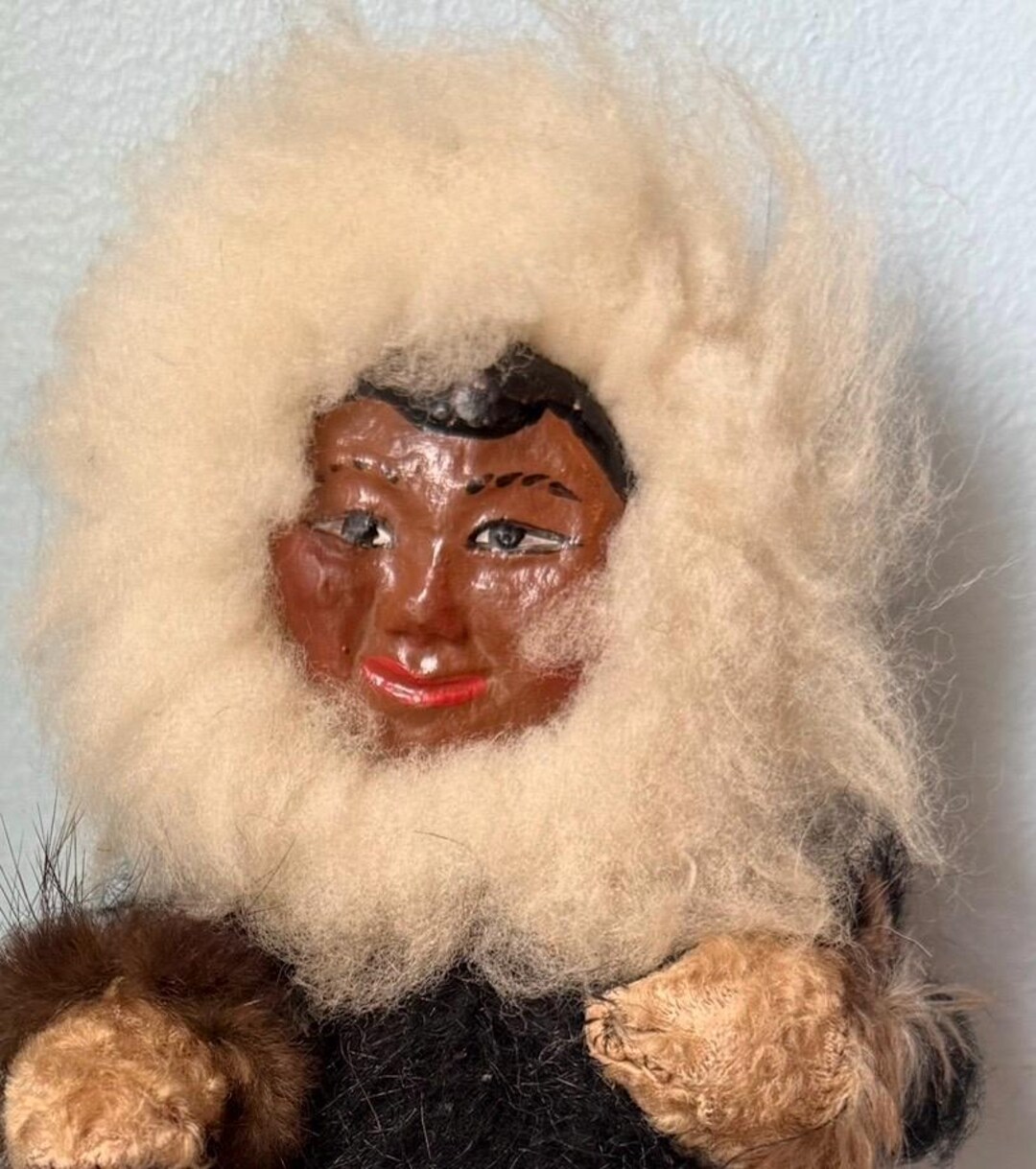 Vintage Native American Alaskan Inuit Eskimo Paper Mache Painted Face ...