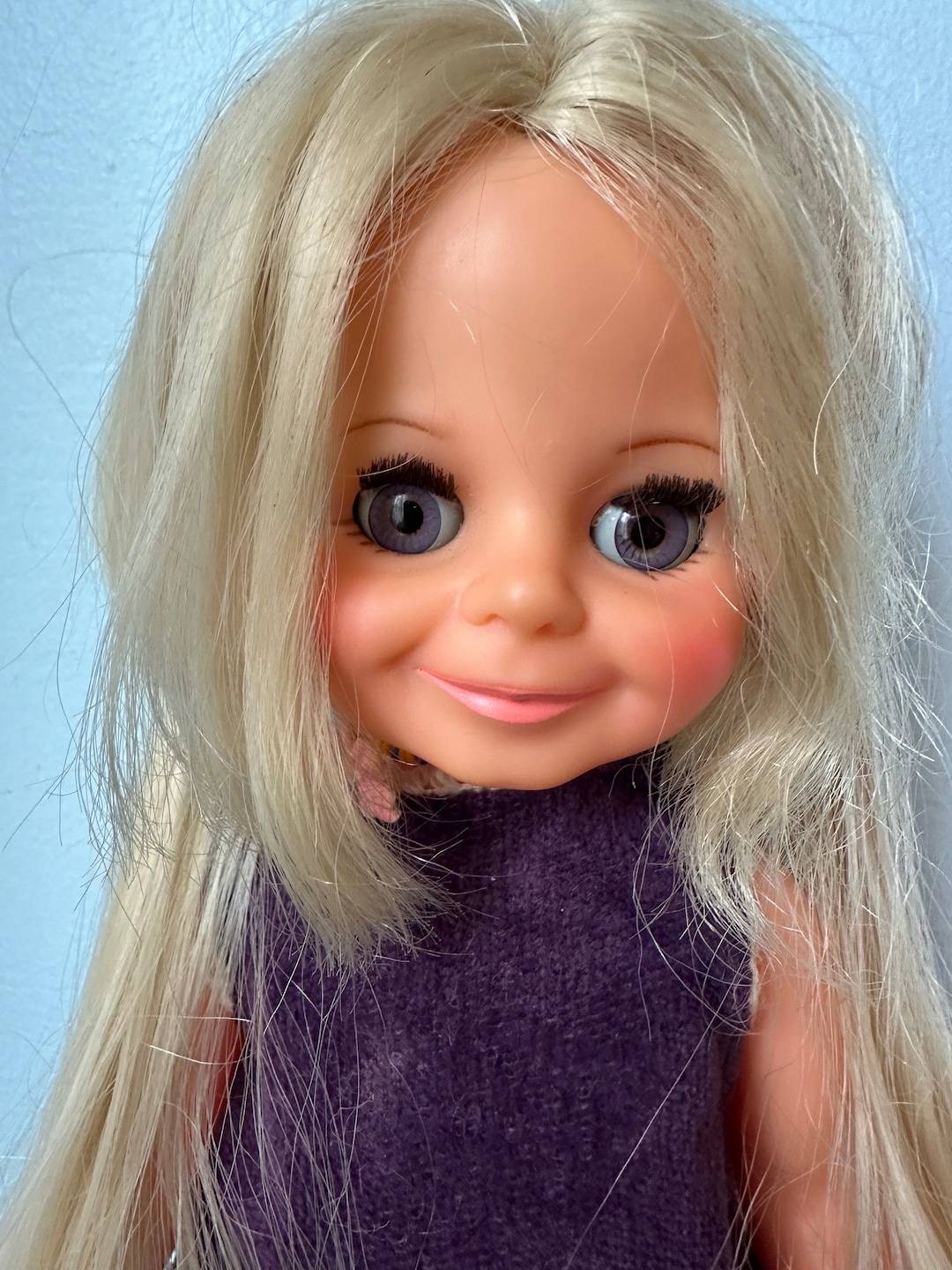 Vintage 1970 Ideal Crissy's Cousin Velvet Doll That Has Hair That Grows ...