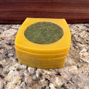 Bakelite, Mid-century Modern Vintage Mustard Bakelite Coasters With ...