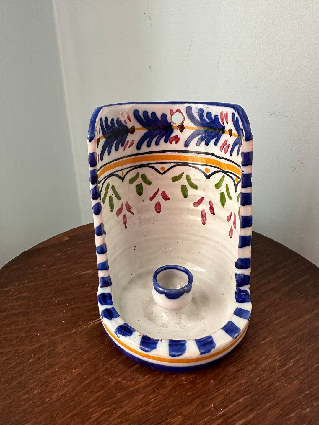 Spanish Pottery Tabletop Sconce Candle Holder Talavera - Etsy