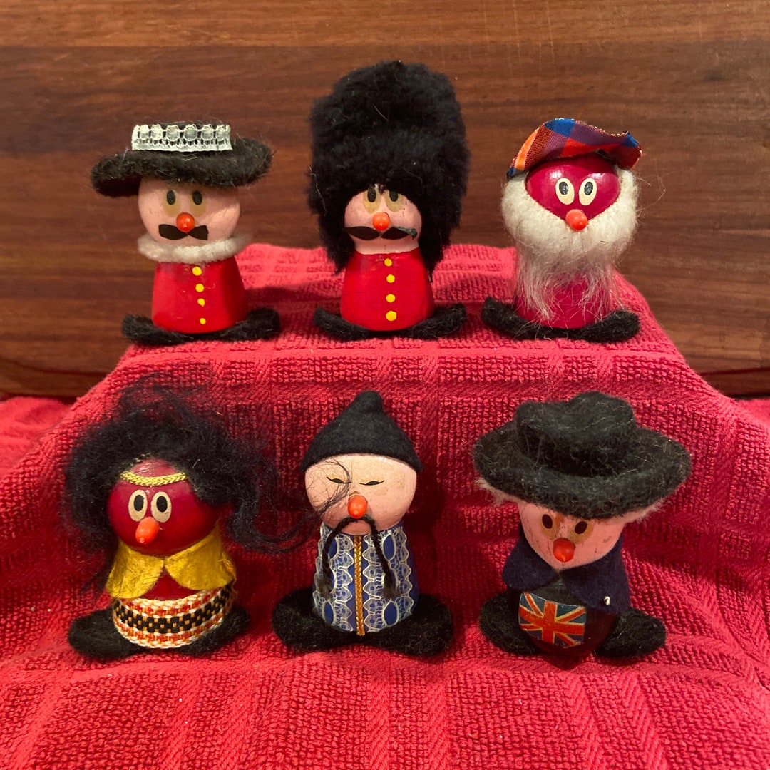 Vintage Kellogg's Wood Troll Dolls Lot of 6, Toy Mail in Offer Troll ...