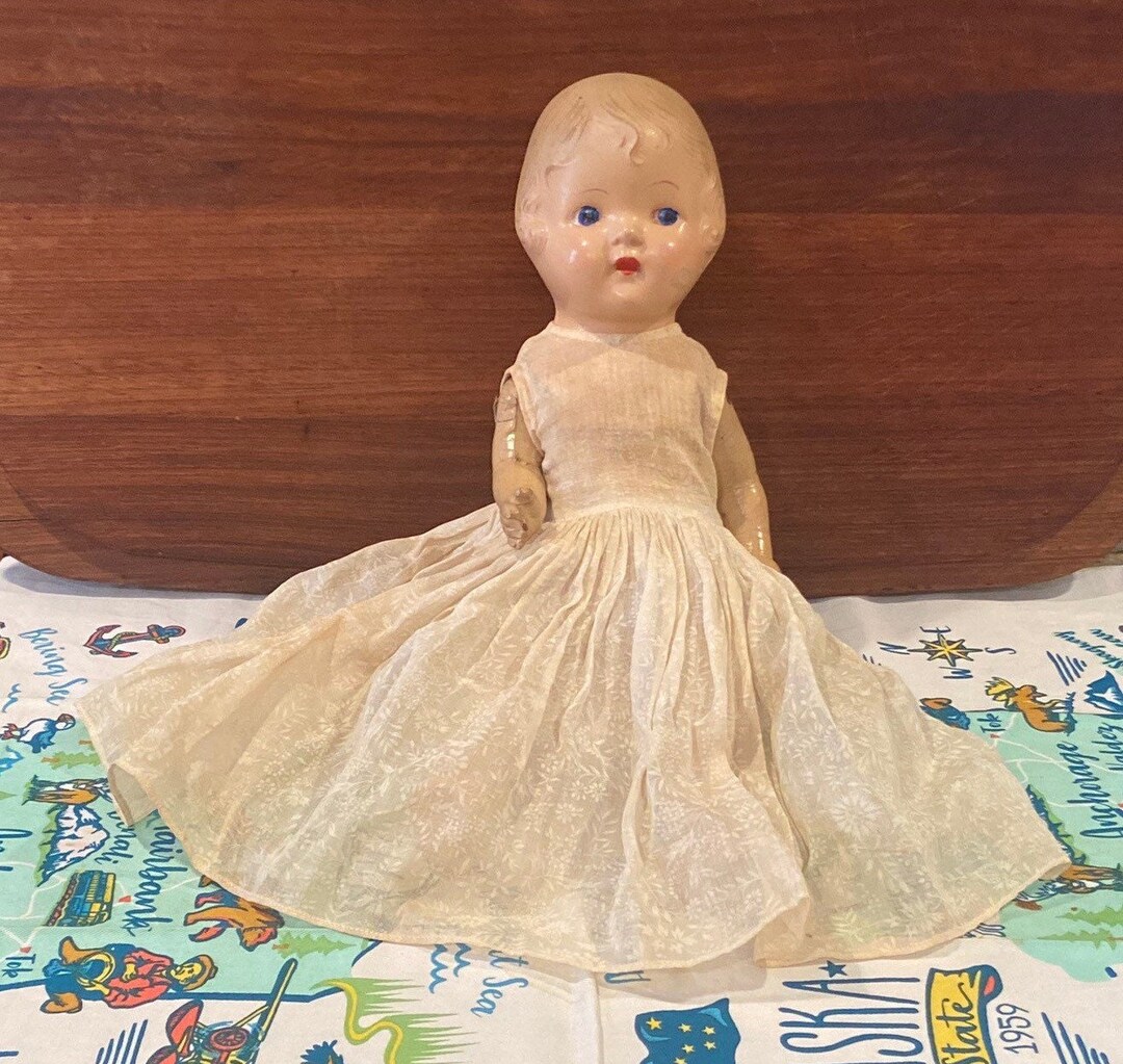 Antique Uneeda Patsy Composite American Baby Doll 14" With Fabric Body ...