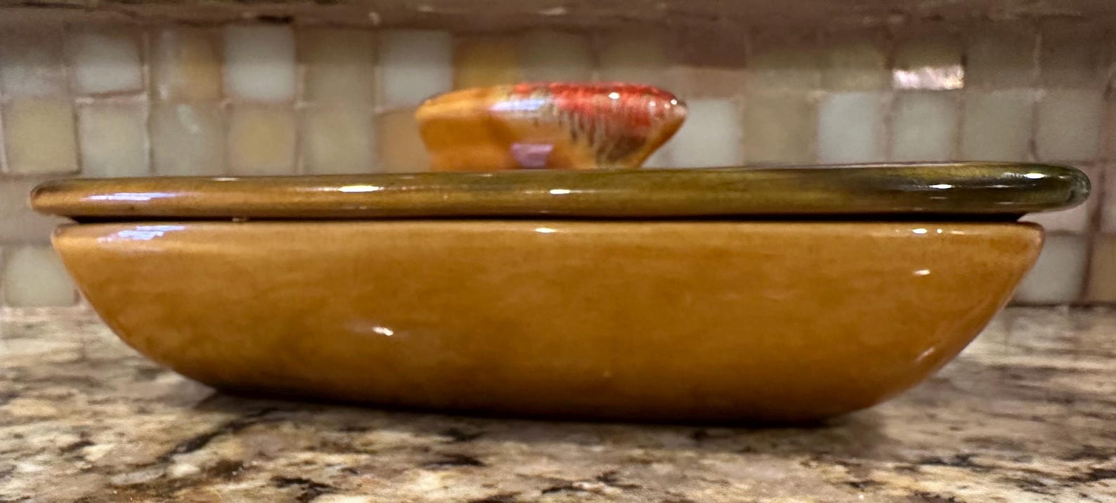 Deforest of California Pottery, Orange Porcelain Lidded Dish With ...