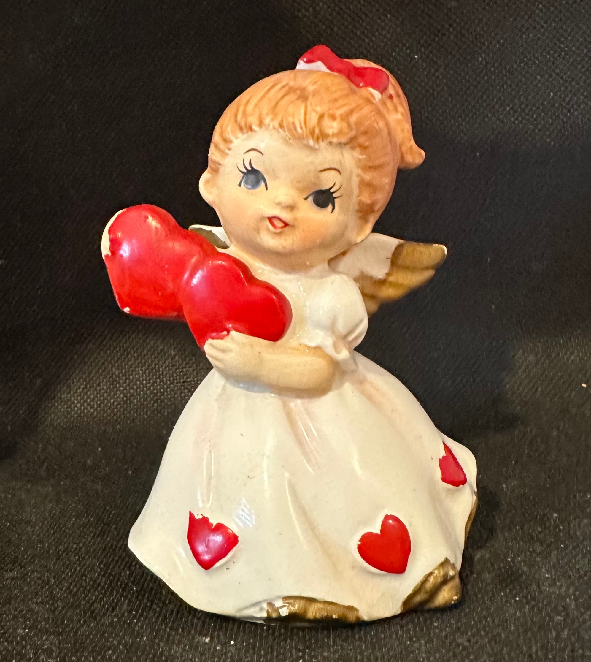 Vintage Lefton Valentine Angel Girls Holding Hearts 7699, What a Cutie ...