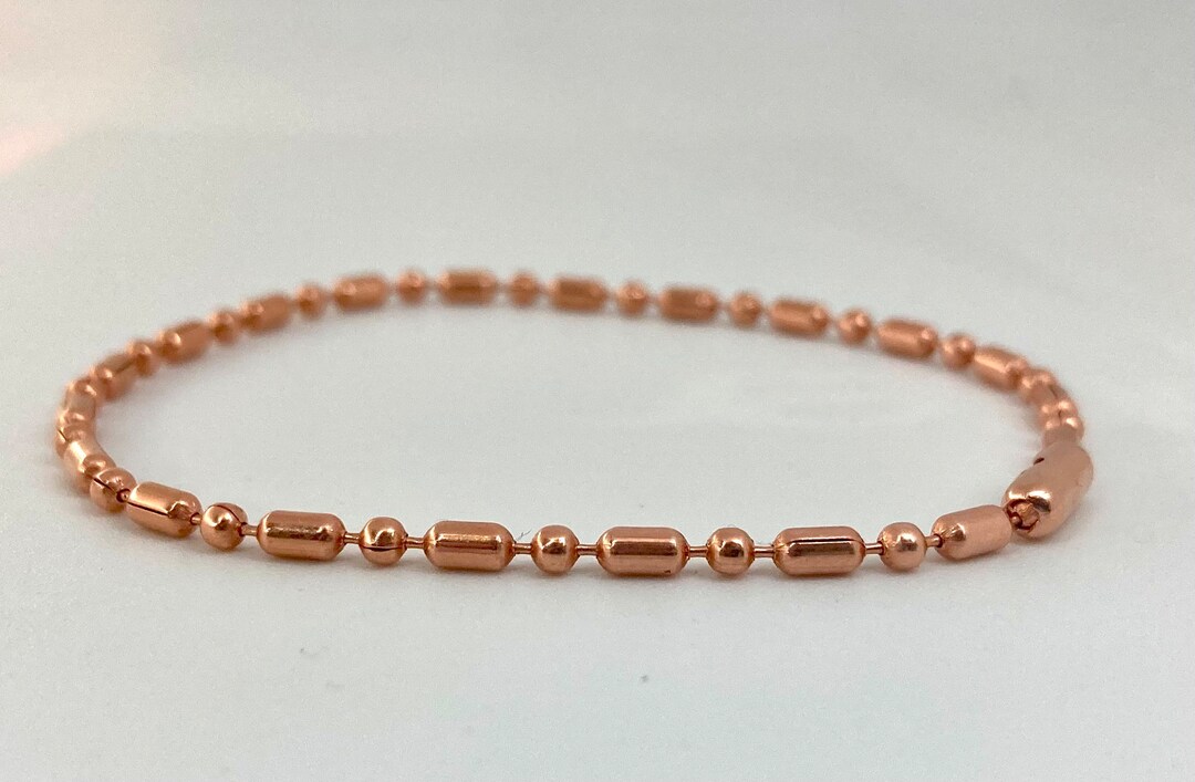 Solid Copper Ball Chain Bracelet or Anklet, Minimalist 2.4mm - Etsy