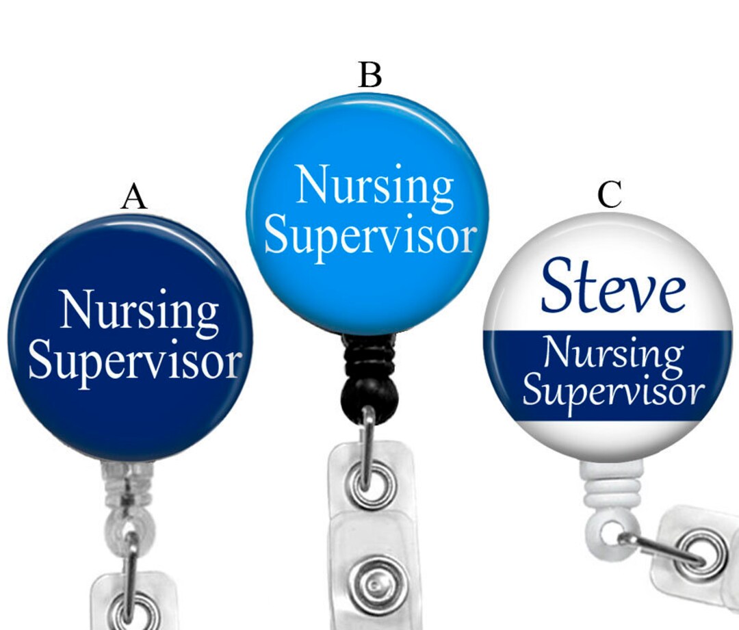 Nursing Supervisor Badge Reel, Personalized Retractable Badge Holder ...