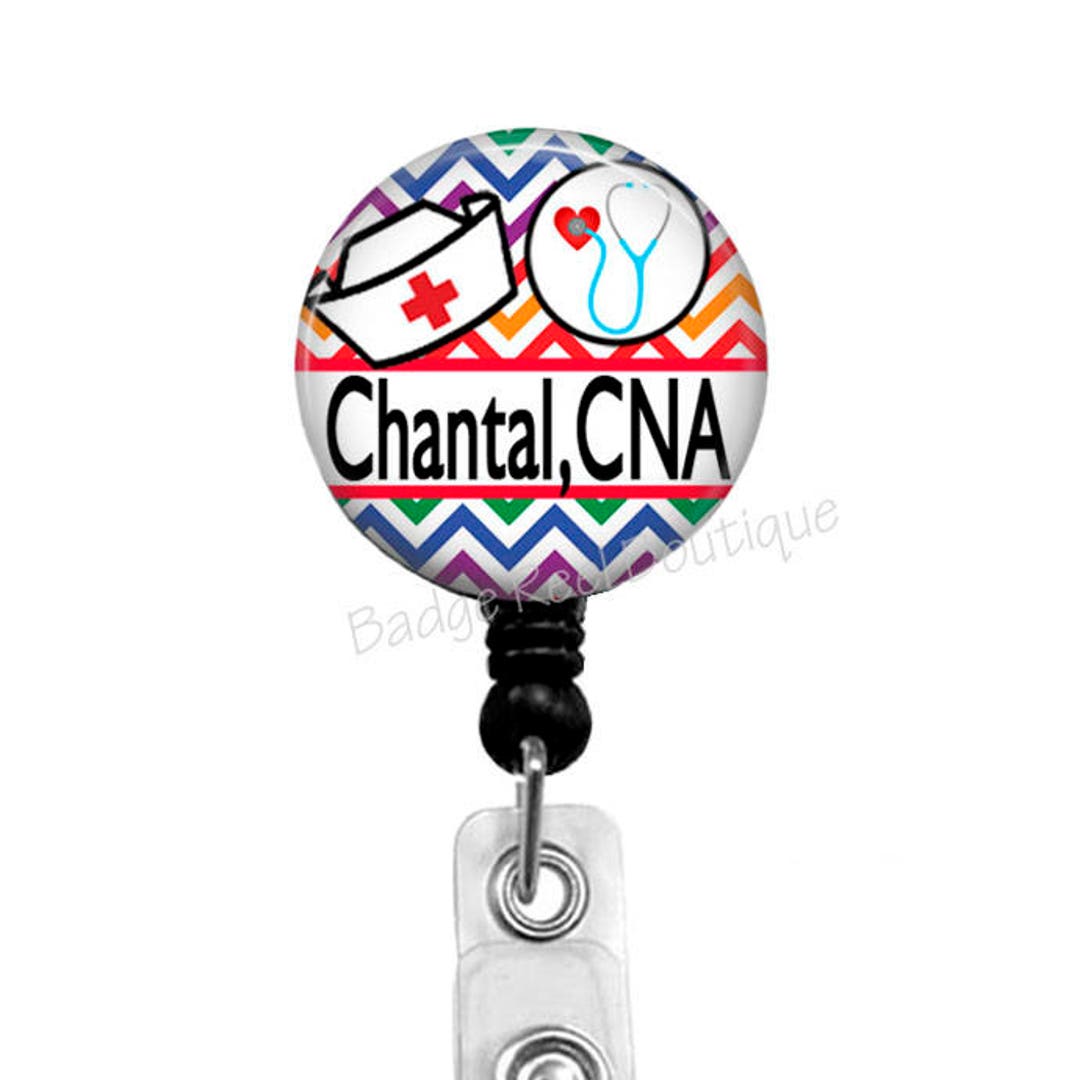 CNA Personalized Retractable Chevron Badge Holder Name Badge - Etsy