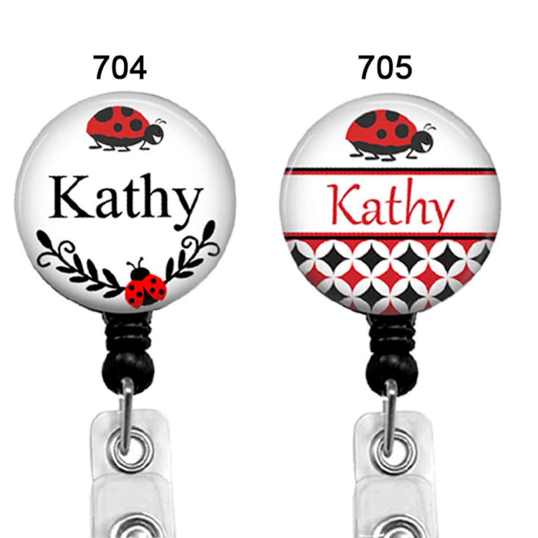 Cute Ladybug Badge Reel - Stylish Retractable ID Holder for Students ...