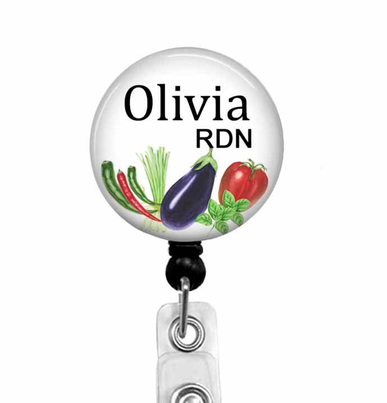 RDN Registered Dietitian Nutritionist Badge Reel Holder Name | Etsy