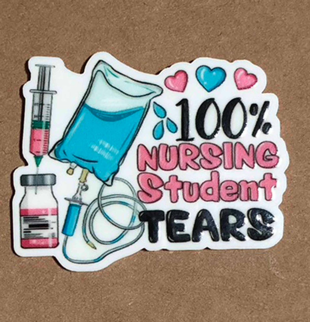 Funny Nursing Student Tears Acrylic Badge Topper: Interchangeable ID ...