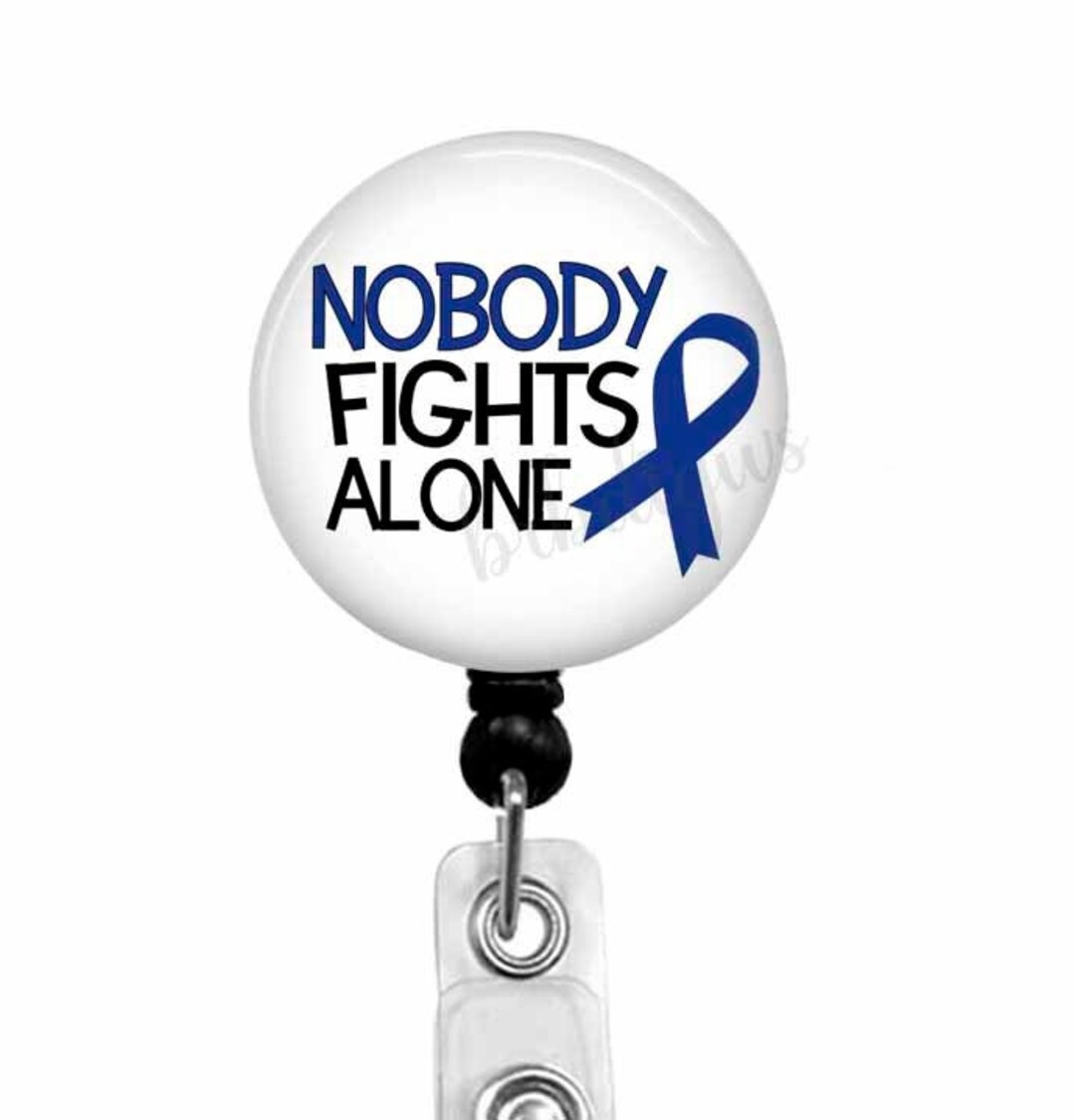 Colon Cancer Awareness Badge Reel: Blue Ribbon, GI Nurse Gift - Etsy