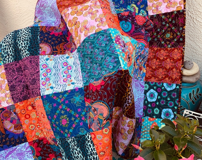 Modern Bohemian Patchwork Quilt Anna Maria Horner Tambourine Fabrics ...
