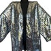 SILVER Disco Ball Stick SEQUINS Kimono Jacket/ Duster Sequins/ Festival ...