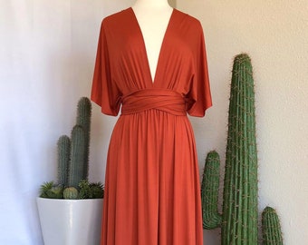 Plus Size Rust Dress - Etsy