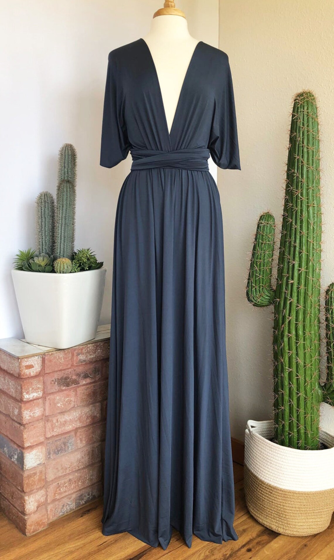 DUSK BLUE Bridesmaid Dress/ Custom Length / Convertible Dress | Etsy