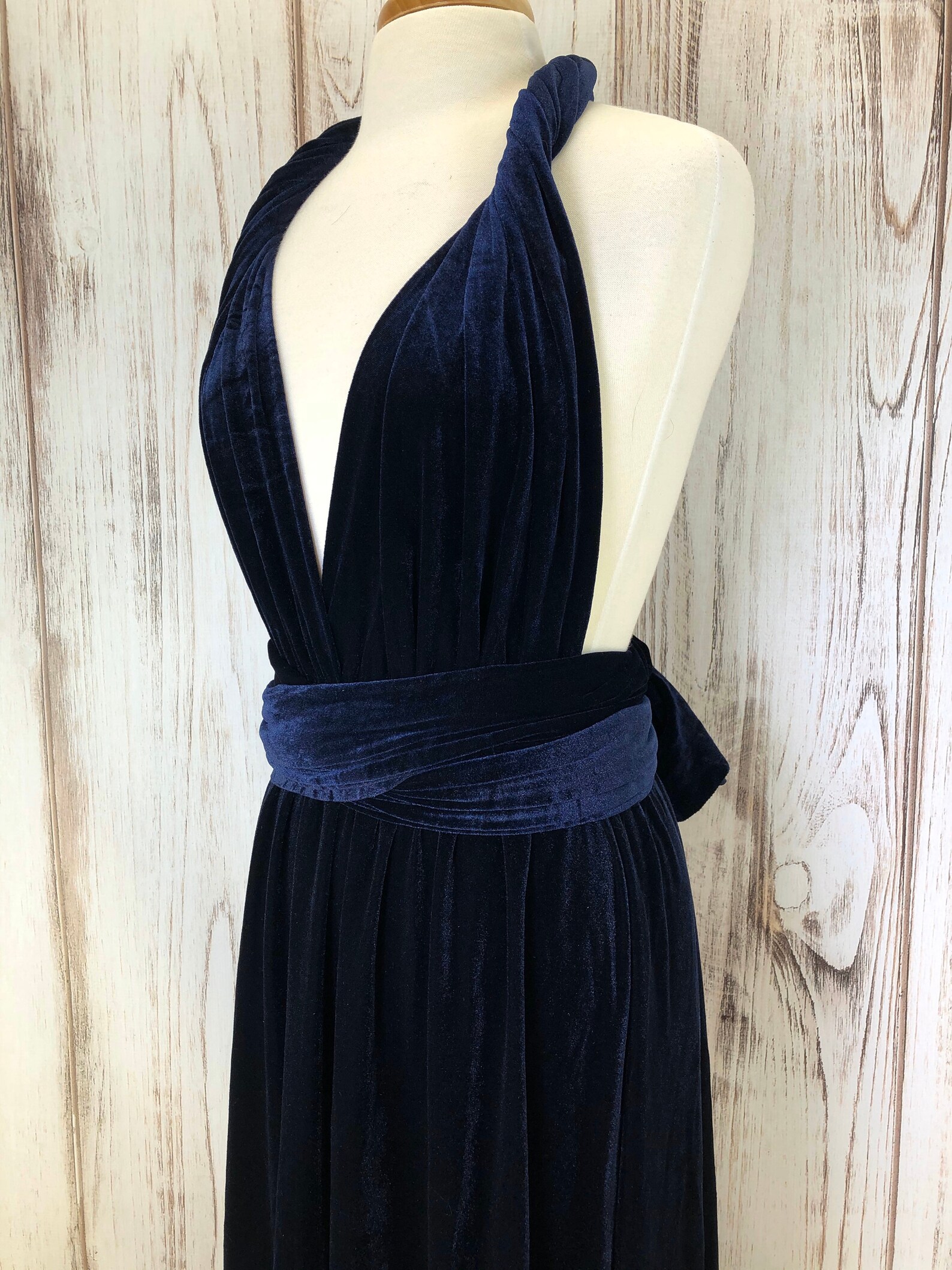 Navy Blue VELVET Infinity Dress/ Bridesmaids Dress/ - Etsy