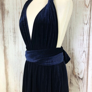 Navy Blue VELVET Infinity Dress/ Bridesmaids Dress/ Convertible Dress ...