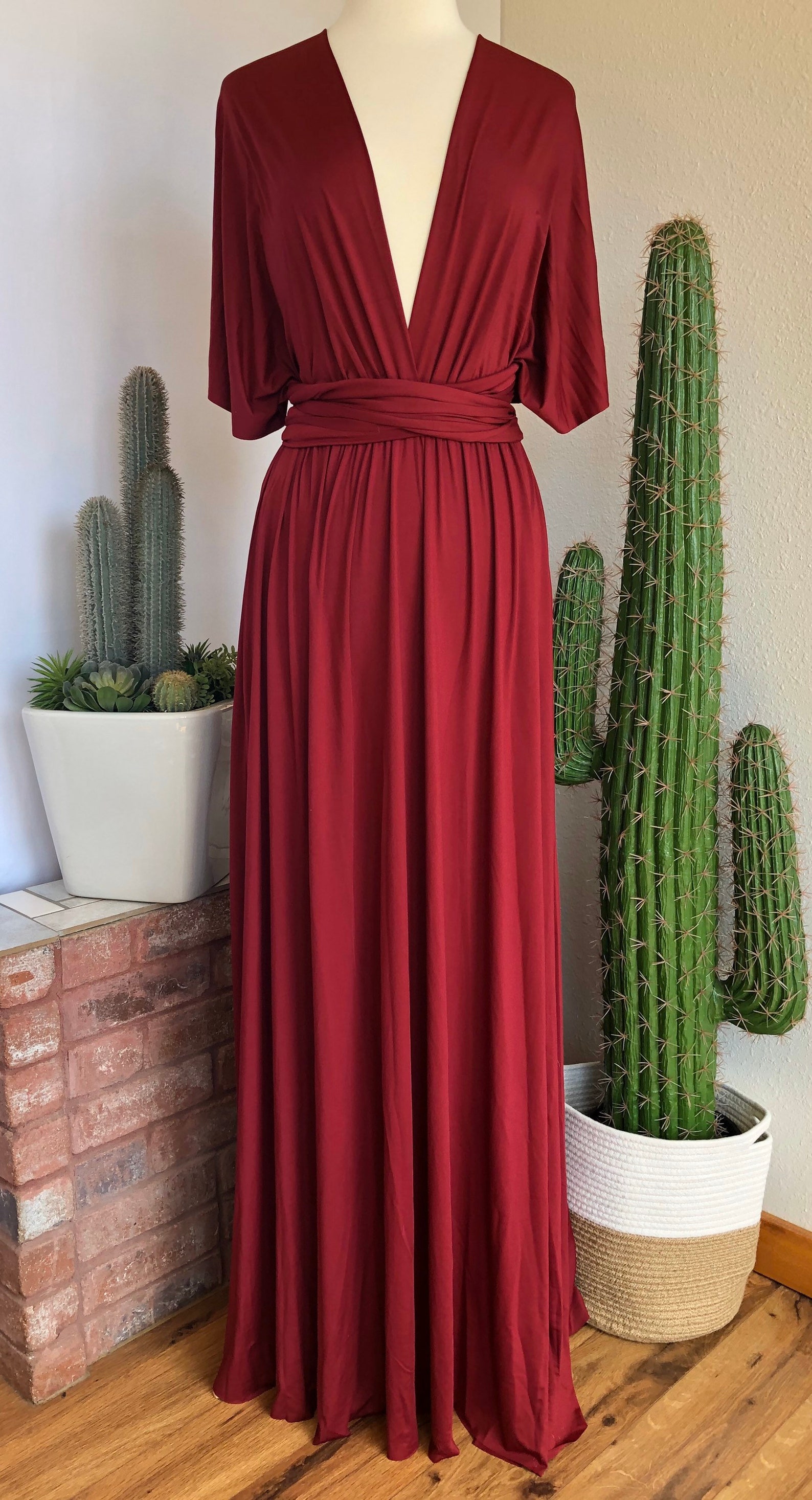 MERLOT Bridesmaid Dress/ CUSTOM Lengths/ Convertible Dress / - Etsy