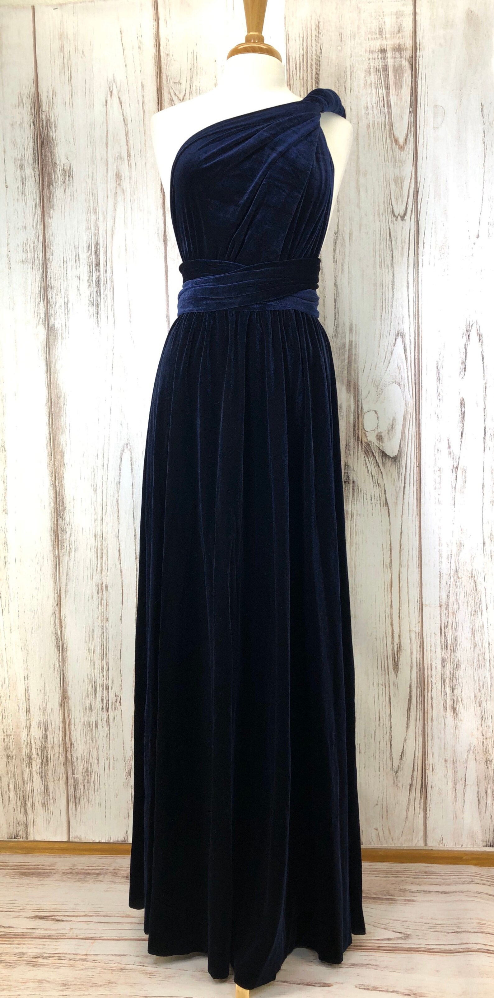 Navy Blue VELVET Infinity Dress/ Bridesmaids Dress/ - Etsy