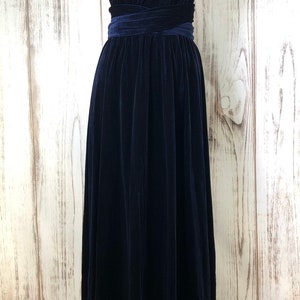 Navy Blue VELVET Infinity Dress/ Bridesmaids Dress/ Convertible Dress ...
