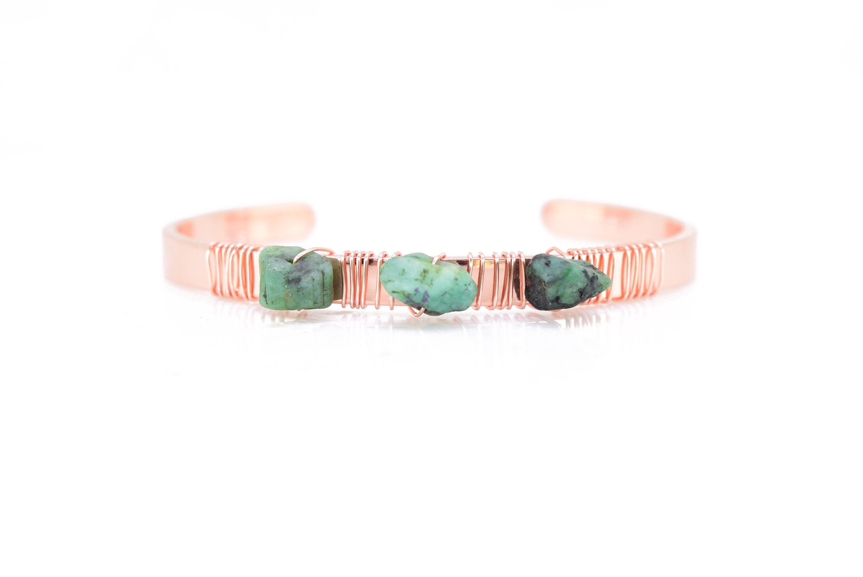 Raw EMERALD Cuff Bracelet // Rough Emerald cuff/ May Birthstone ...