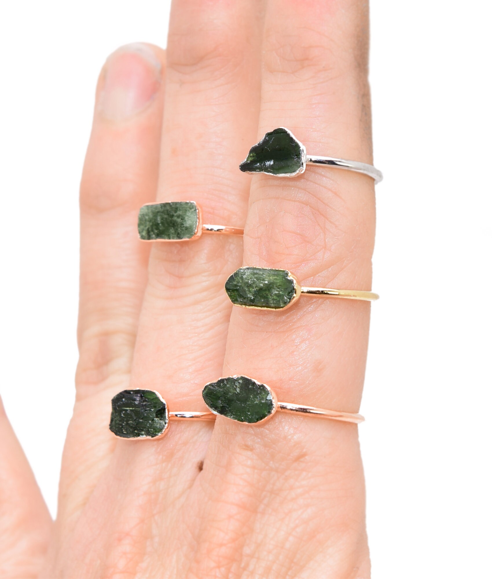 Raw DIOPSIDE Ring / rough Chrome Diopside ring / Diopside ring / Green ...
