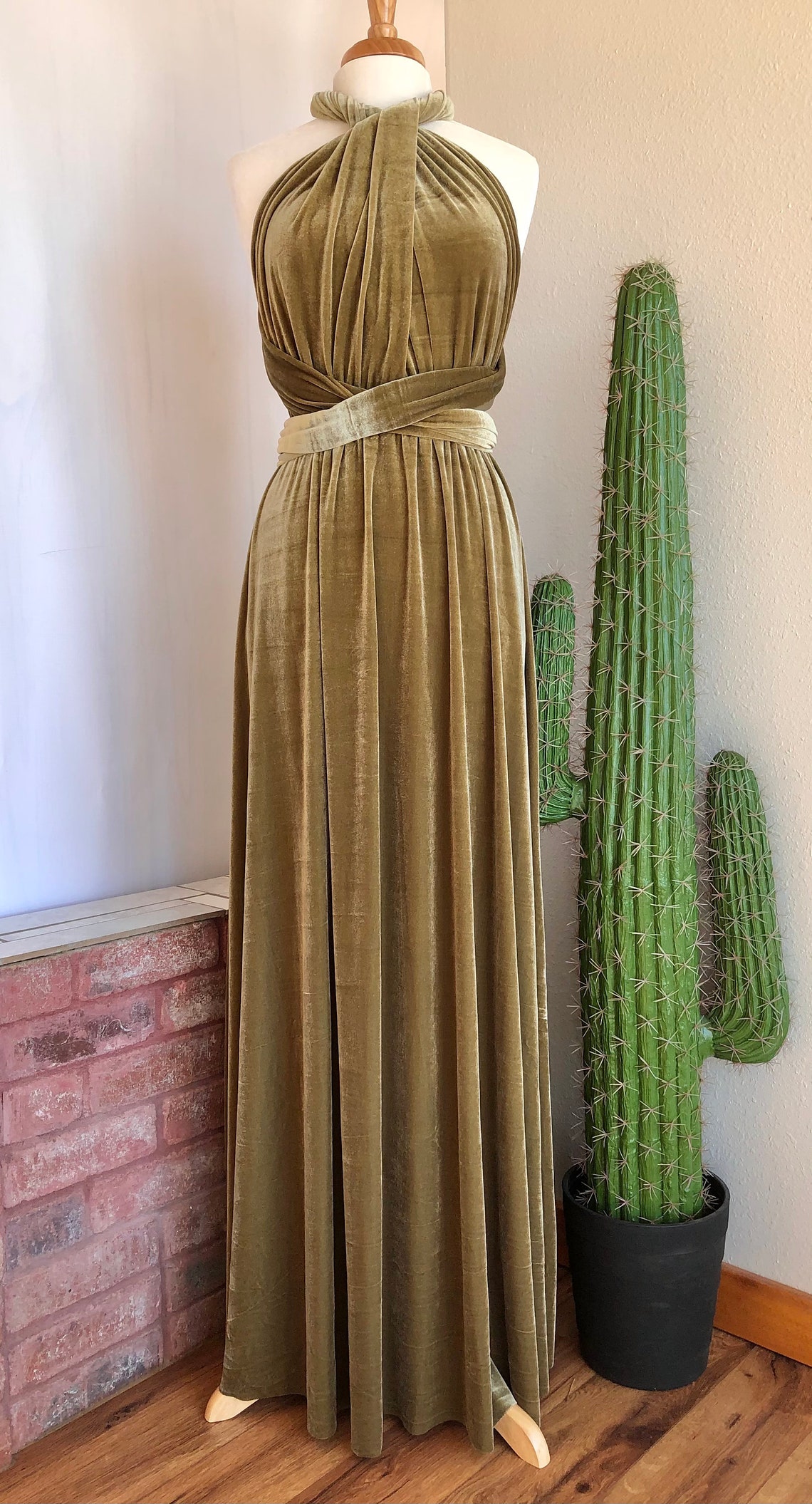 ANTIQUE GOLD VELVET Infinity Dress/ Bridesmaids Dress/ | Etsy