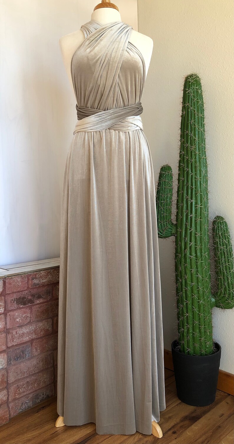 SILVER VELVET Infinity Dress/ Bridesmaids Dress/ Convertible - Etsy