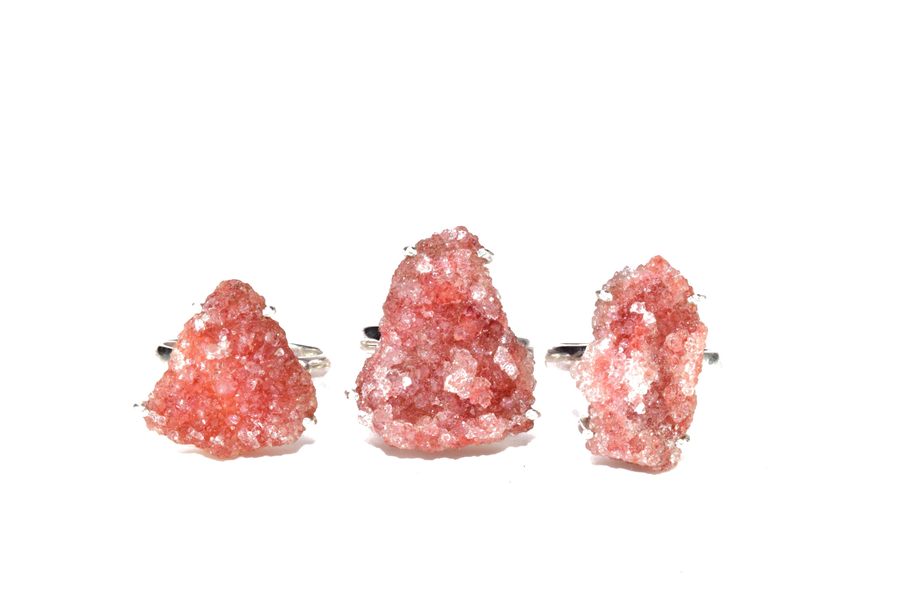 Raw RED APOPHYLLITE Crystal Cluster Ring / rough Apophyllite ...