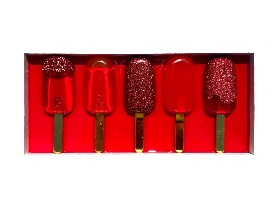 RED POPSICLE Resin 3D Food Art/ One of a Kind/ Dripping Popsicles ...