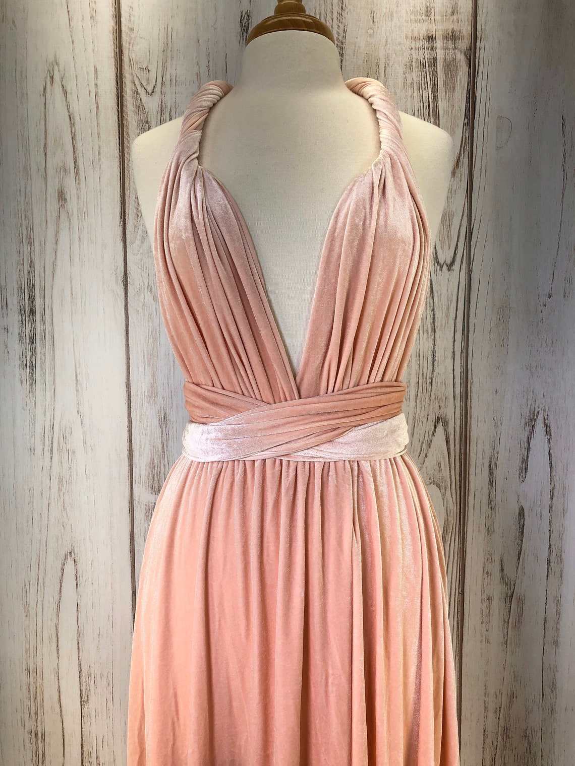 PINK CHAMPAGNE VELVET Infinity Dress/ Bridesmaids Dress/ - Etsy