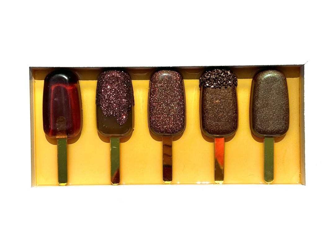 HOLOGRAM CHOCOLATE POPSICLE Resin 3D Food Art/ One of a Kind/ Dripping ...