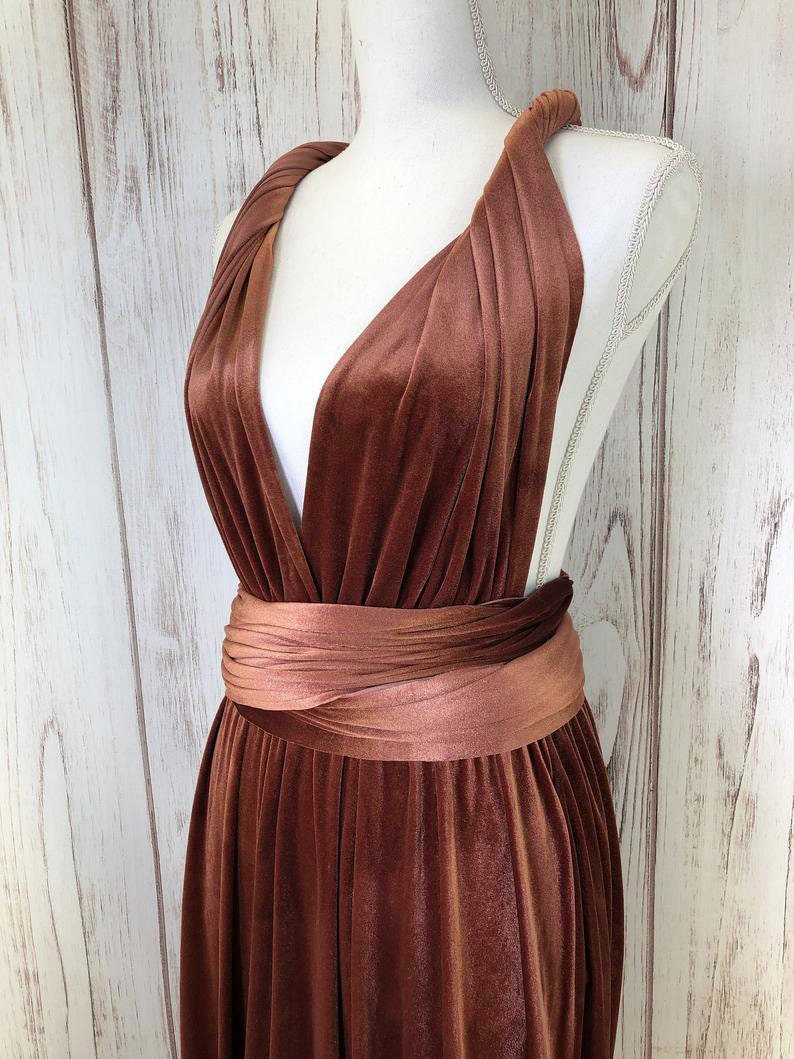 COPPER VELVET Infinity Dress/ Bridesmaids Dress/ Convertible - Etsy