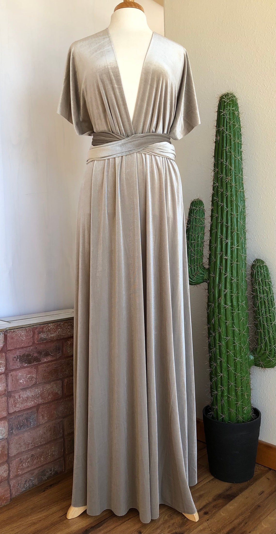 SILVER VELVET Infinity Dress/ Bridesmaids Dress/ Convertible - Etsy