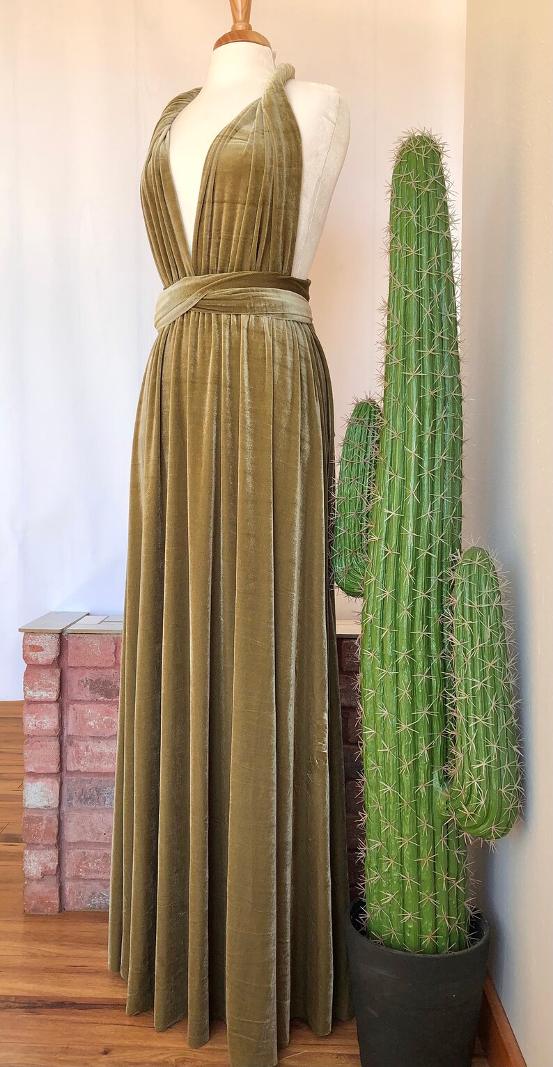 ANTIQUE GOLD VELVET Infinity Dress/ Bridesmaids Dress/ - Etsy