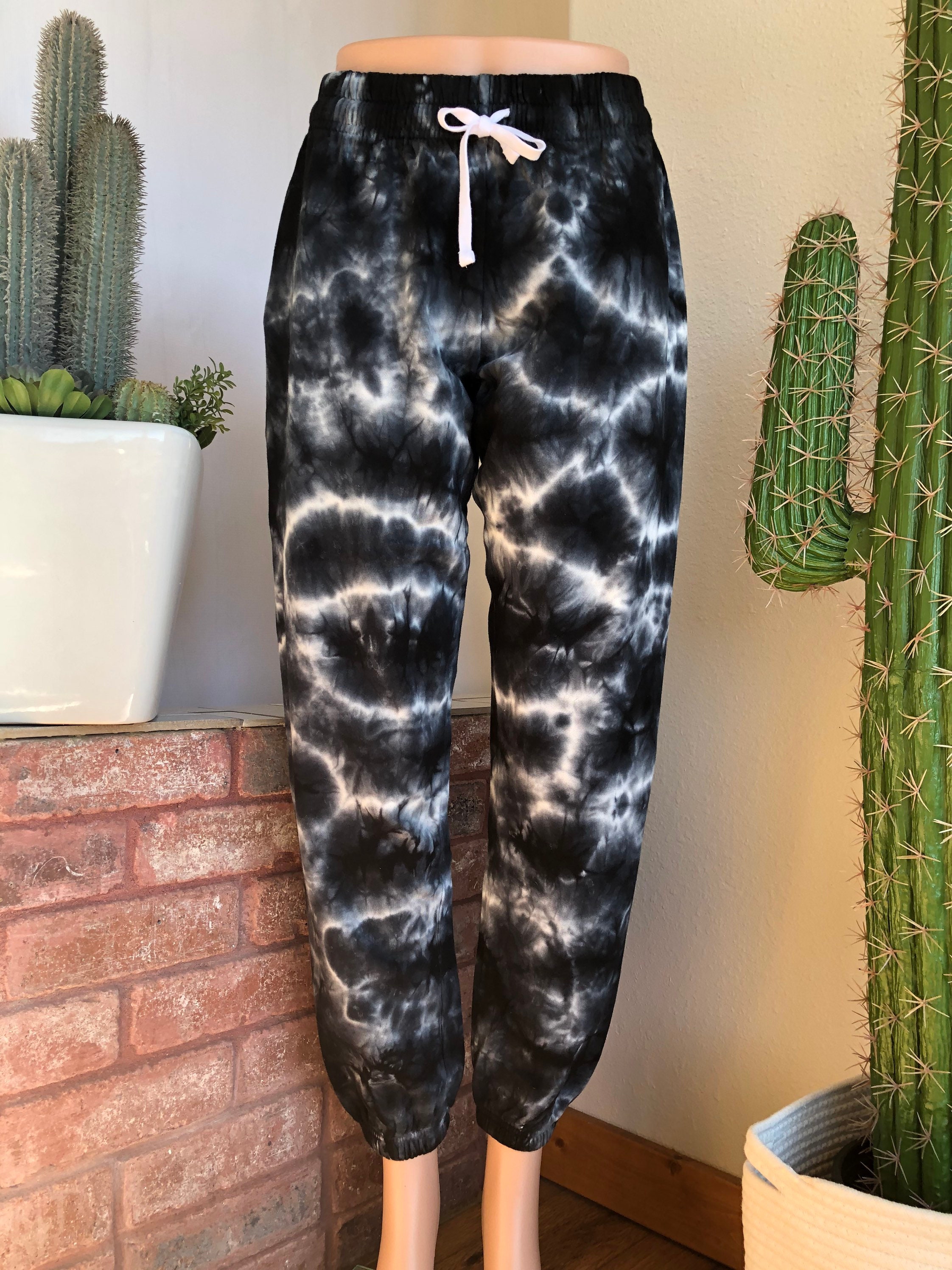 THUNDER Ice Dye Jogger Sweatpants/ Tie Dye / High Waist Sweatpants ...