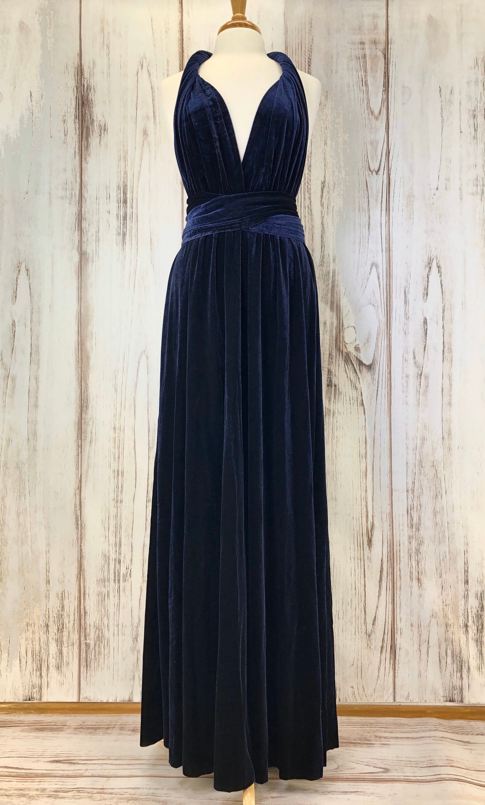Navy Blue VELVET Infinity Dress/ Bridesmaids Dress/ - Etsy