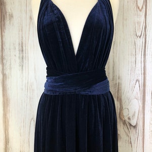 Navy Blue VELVET Infinity Dress/ Bridesmaids Dress/ Convertible Dress ...