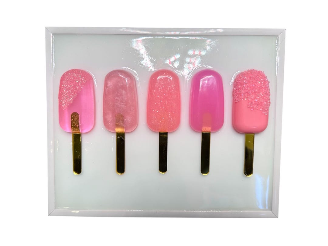 Pink & Gold POPSICLE Resin 3D Pop Food Art One of a Kind Dripping ...