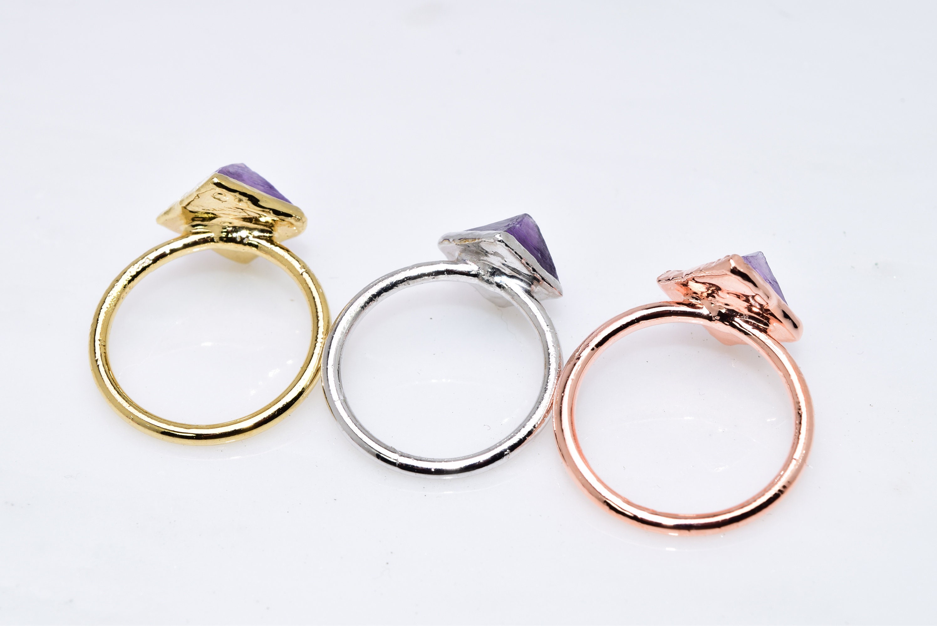 Raw PURPLE FLUORITE ring // Crystal ring / Fluorite Ring / Fluorite ...