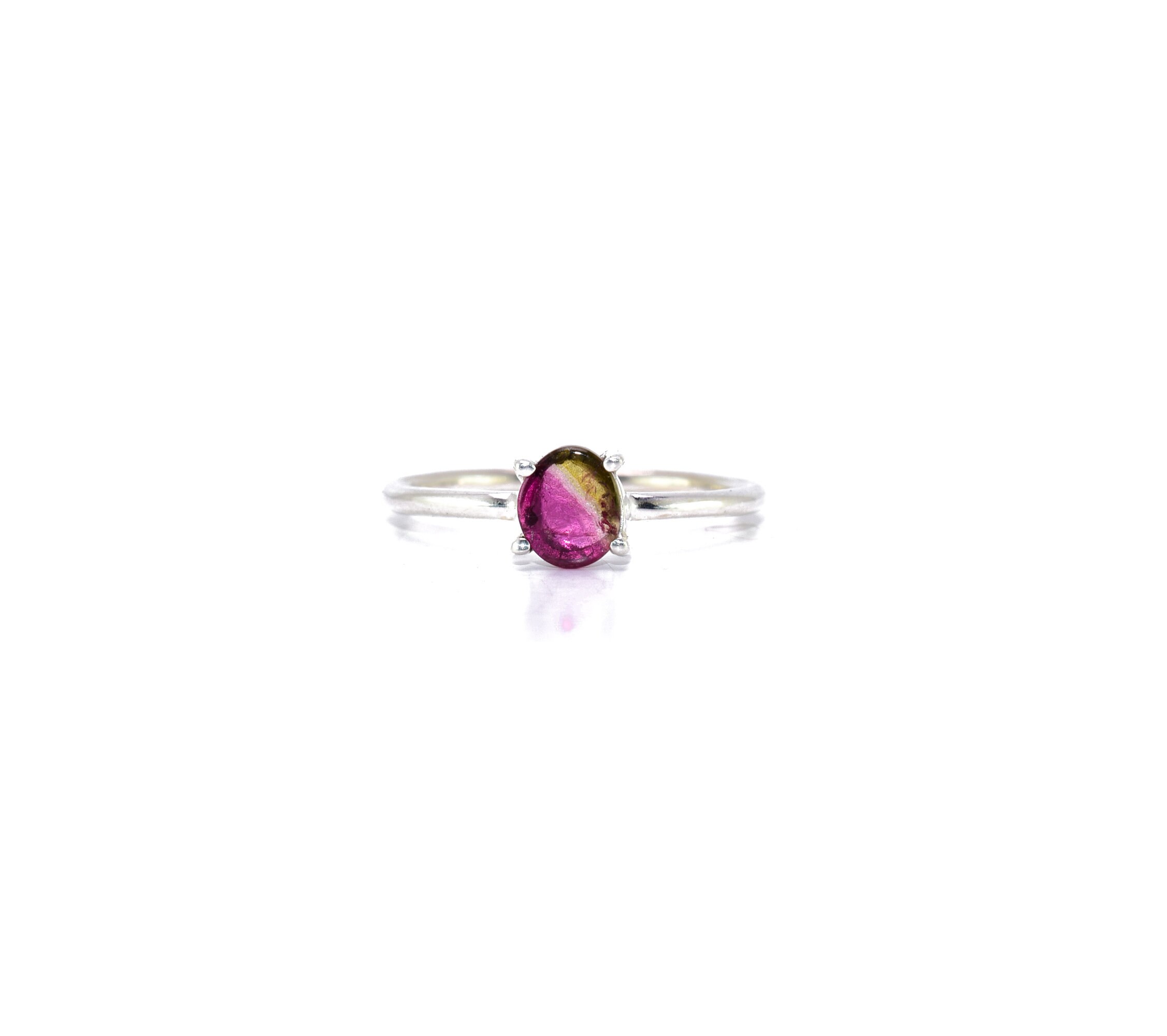 WATERMELON TOURMALINE Slice Ring / Sterling Silver Watermelon ... WATERMELON TOURMALINE Slice Ring / Sterling Silver Watermelon ...