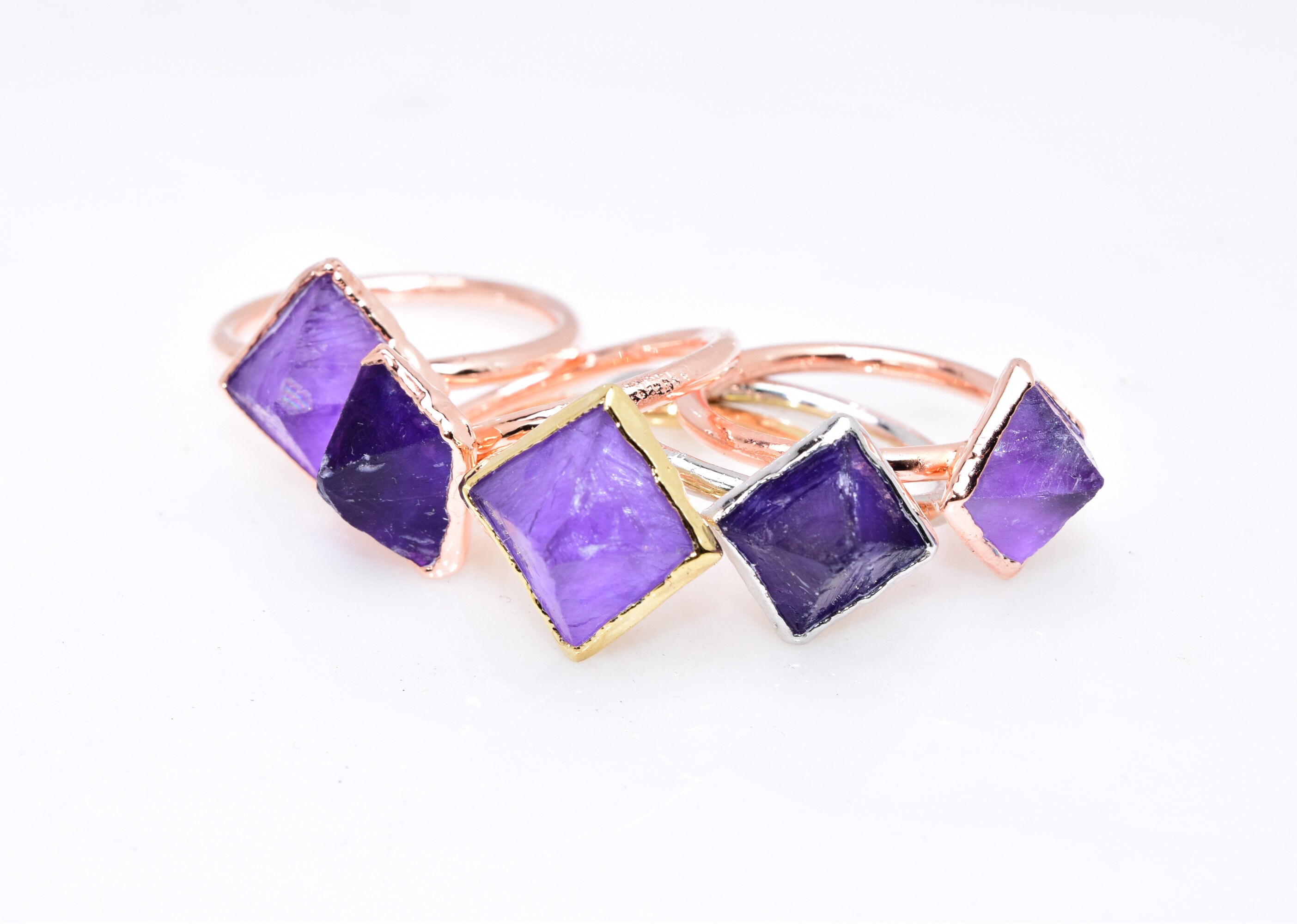 Raw PURPLE FLUORITE ring // Crystal ring / Fluorite Ring / Fluorite ...