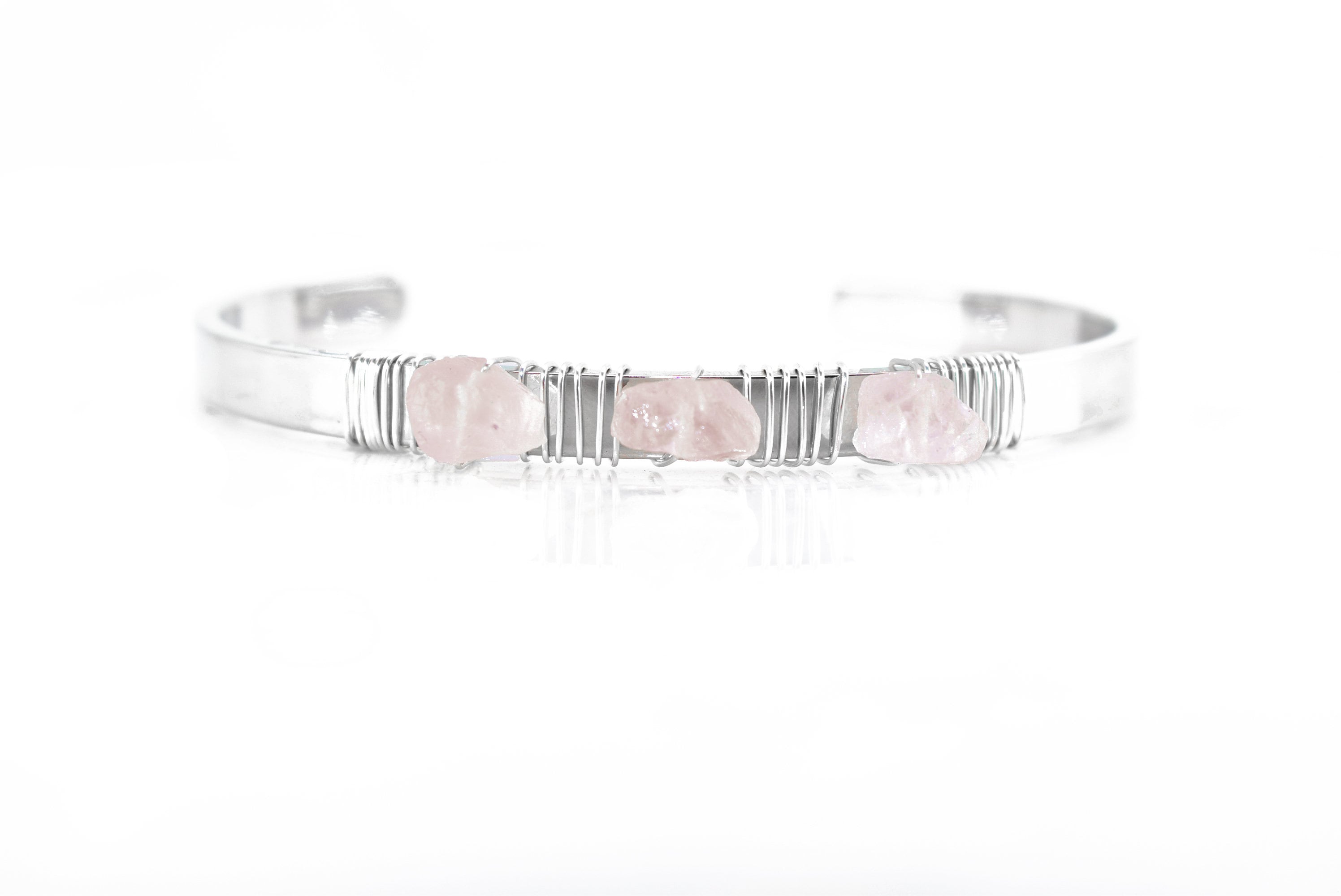 Raw ROSE QUARTZ Cuff Bracelet // Rough Rose Quartz cuff/Quartz/ Rose ...