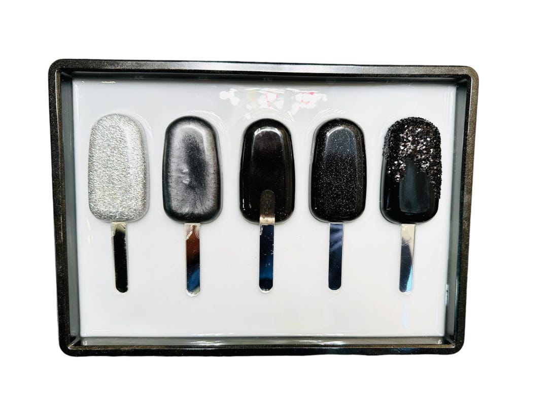 Black & Silver POPSICLE Resin 3D Pop Food Art One of a Kind Dripping ...