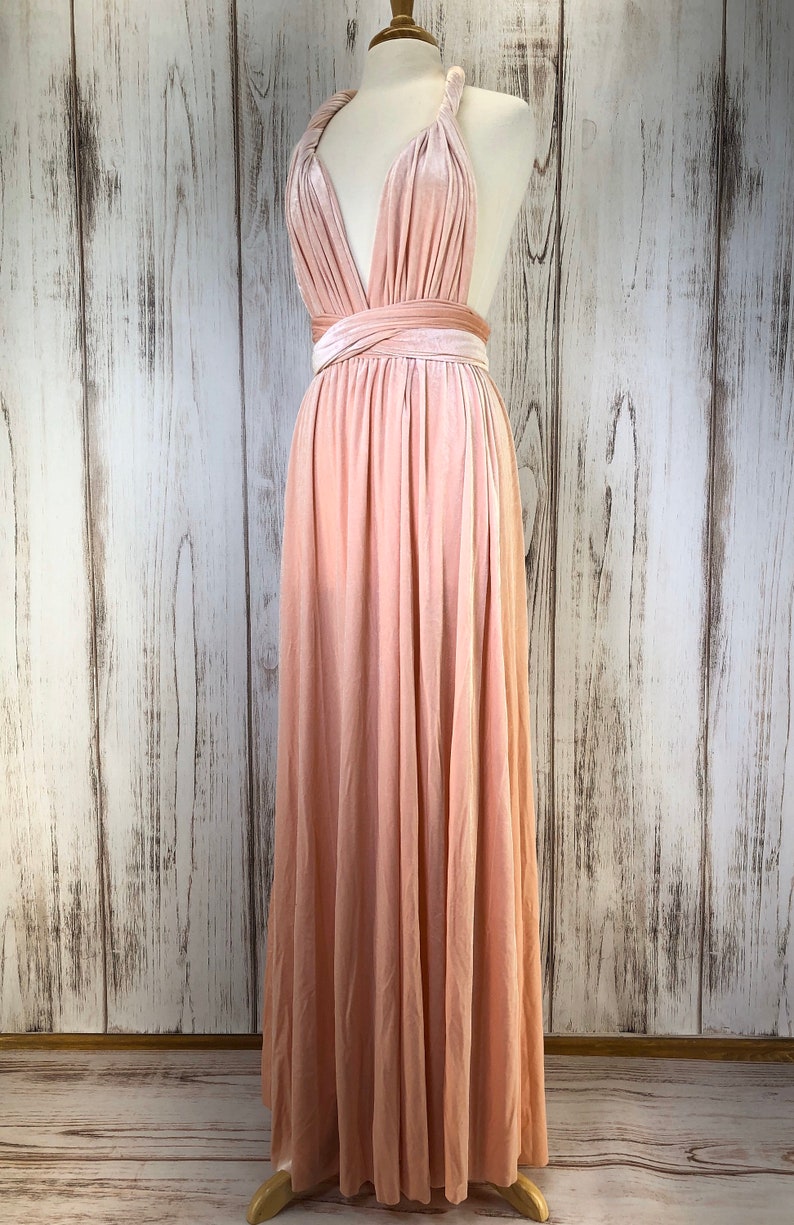 PINK CHAMPAGNE VELVET Infinity Dress/ Bridesmaids Dress/ - Etsy