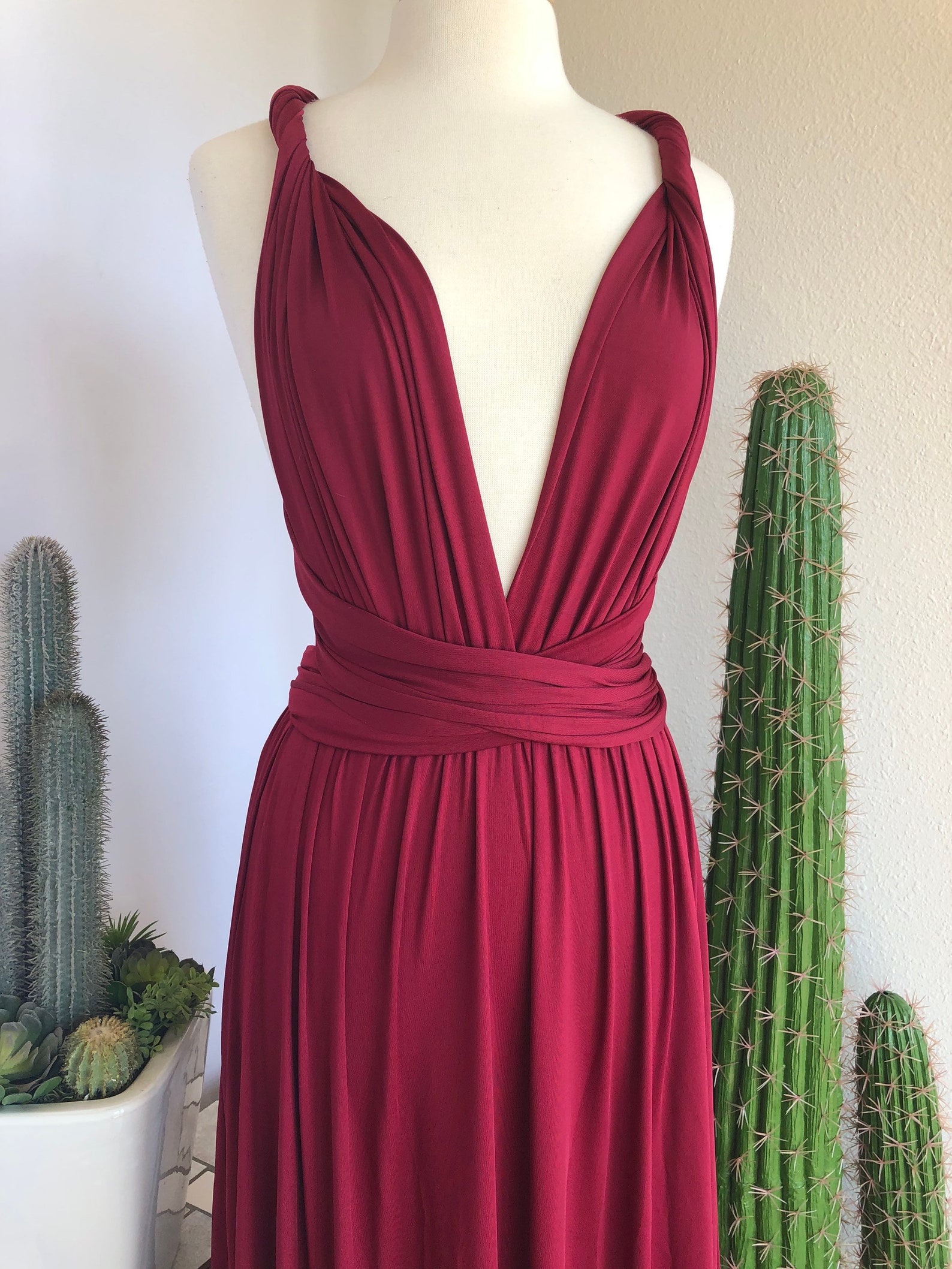 MERLOT Bridesmaid Dress/ CUSTOM Lengths/ Convertible Dress / - Etsy