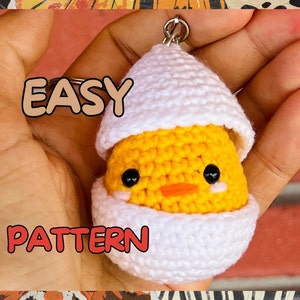 Crochet Chick Inside the Egg | Amigurumi Chicken Keychain | Pdf Pattern ...