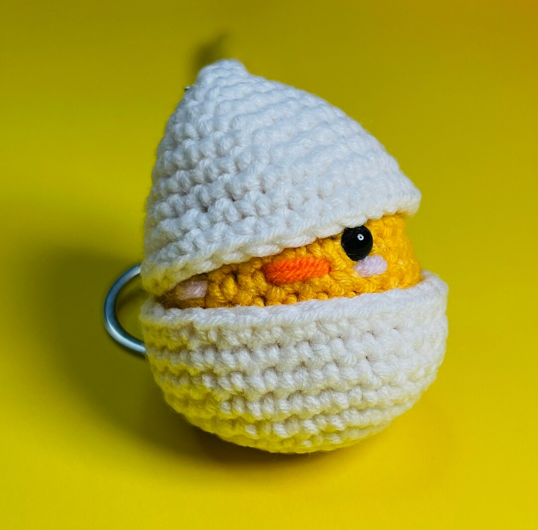 Crochet Chick Inside the Egg Amigurumi Chicken Keychain Pdf Pattern ...